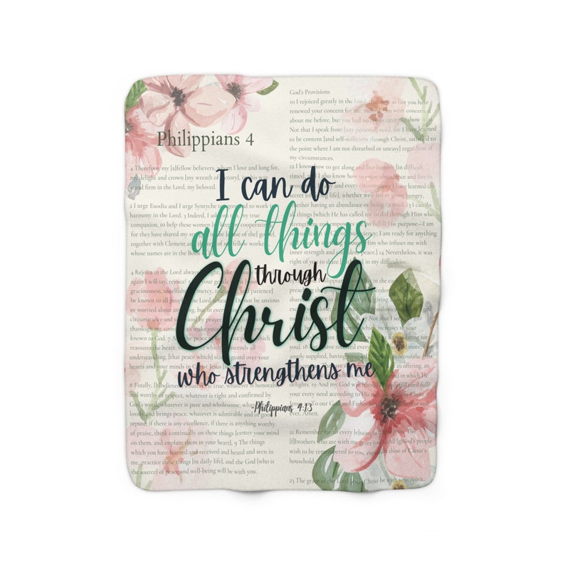Philippians 4:13 Blanket, I Can Do All Things Though Christ, Scripture ...