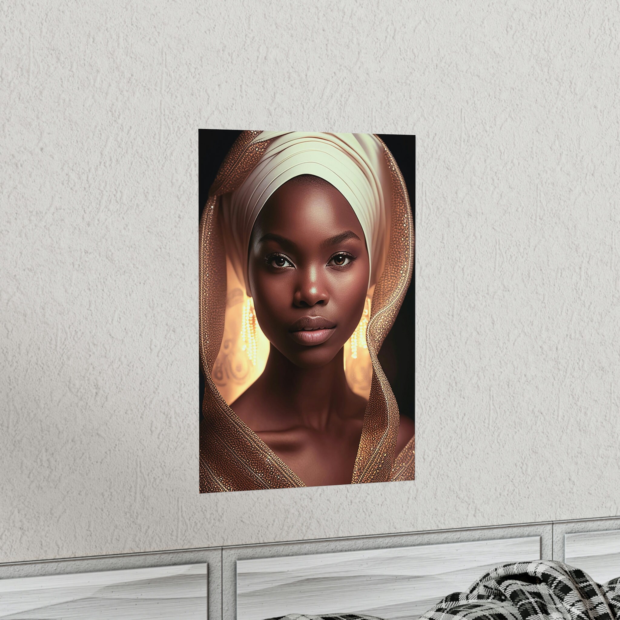 Poster of Beautiful African Goddess Melanated Queen, Brown and Orange ...