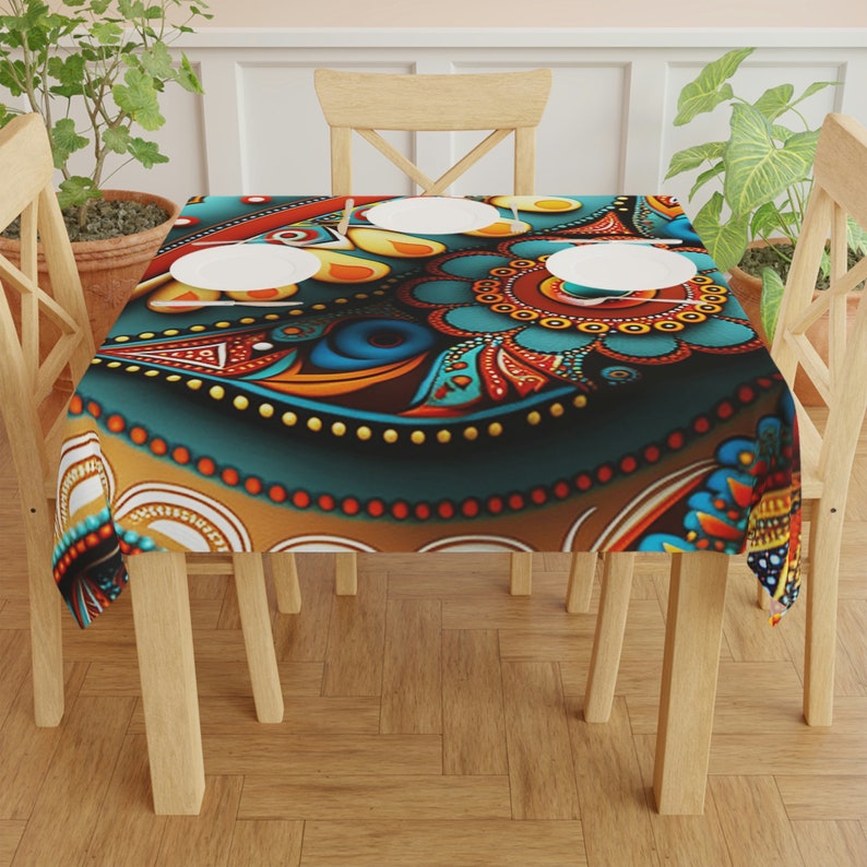 African Table Cloth, Colorful Psychedelic Table Cloth, Hippie, Boho ...