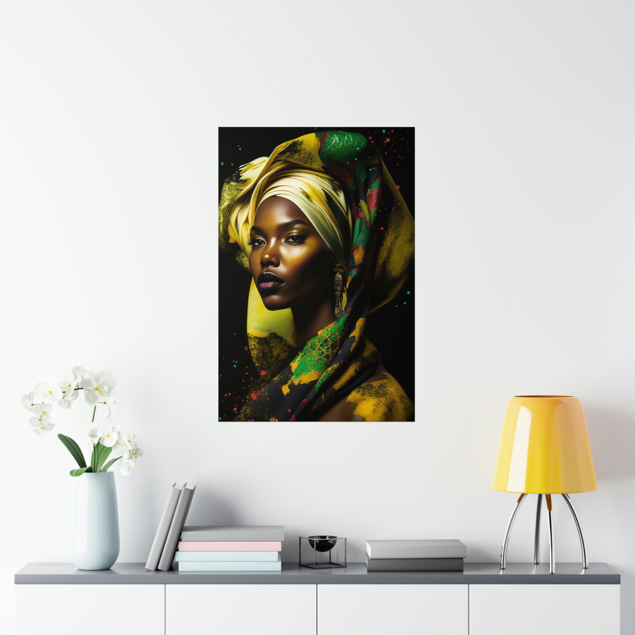 Goddess Livity POSTER, Beautiful Woman Yellow Green Black Red, African ...