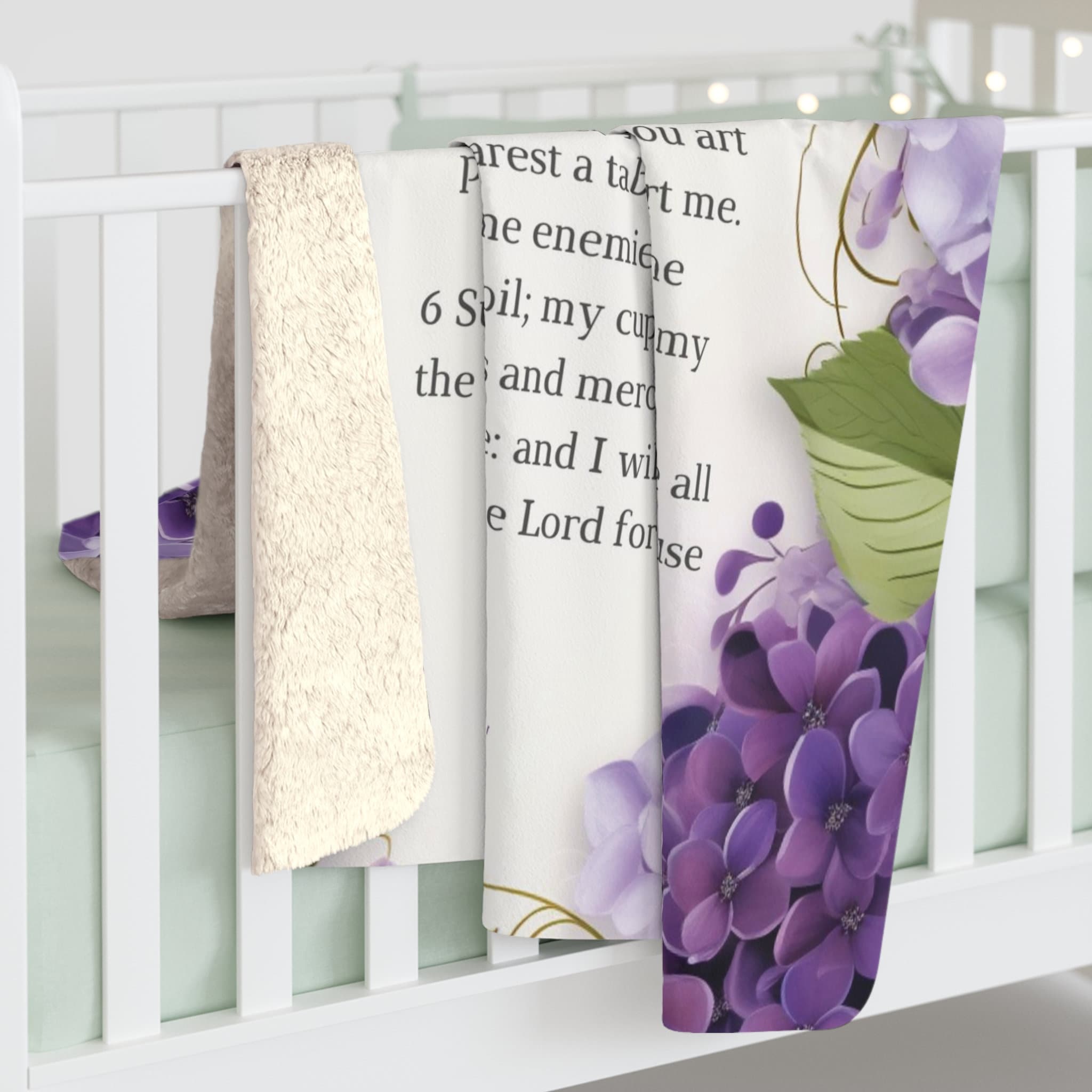 Purple Floral Psalm 23 Bible Verse Blanket the Lord is My - Etsy