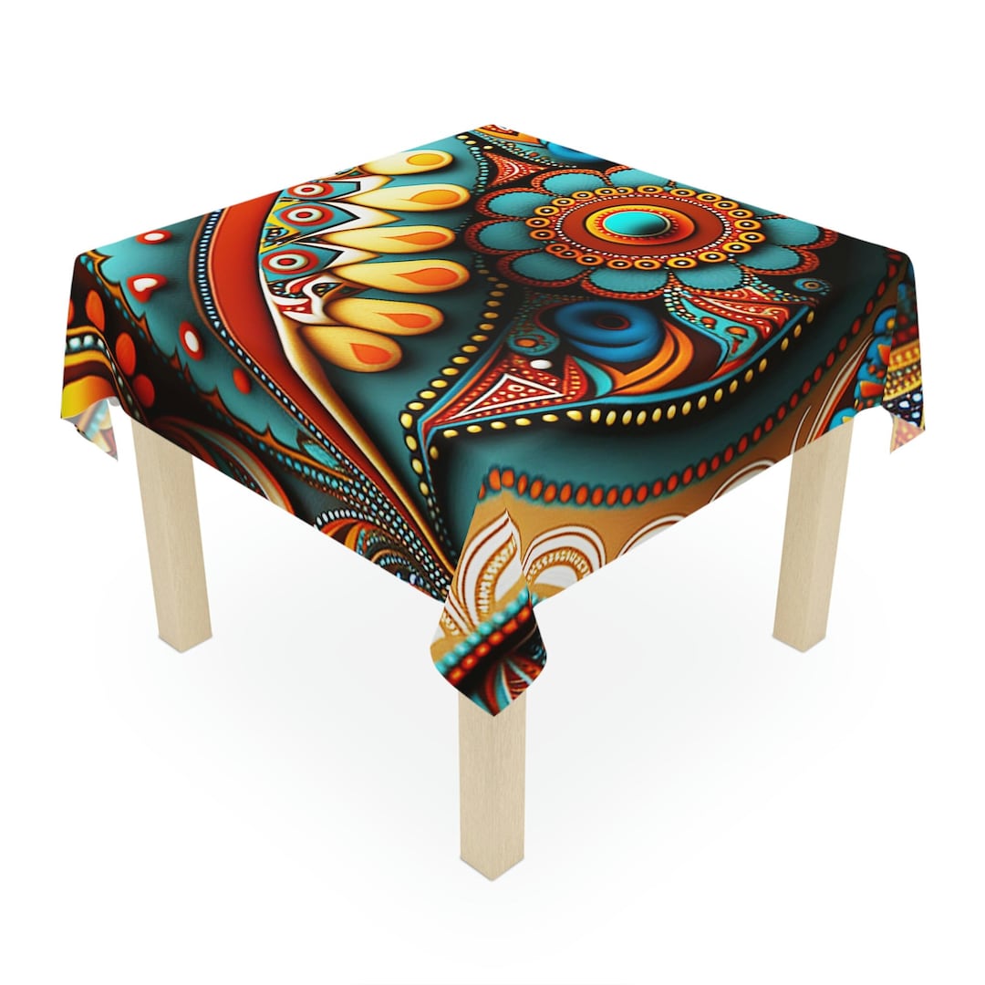 African Table Cloth, Colorful Psychedelic Table Cloth, Hippie, Boho ...