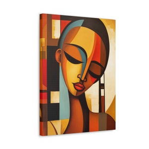 Lovely Lady Cubism African Canvas PRINT - Colorful, Tribal Art, Ethnic ...