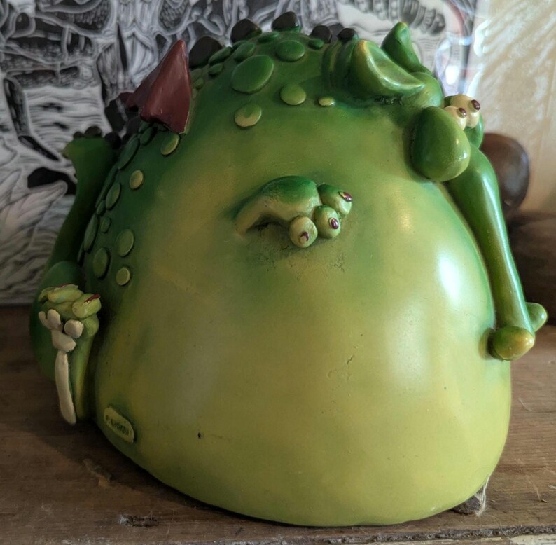 Paolo Chiari Fat Green Dragon Piggy Bank Vintage 1978 - Etsy
