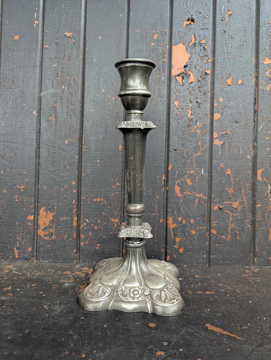 Victorian Floral Silverplate Candlestick, Ornate 1940s Decor, 10" - Etsy