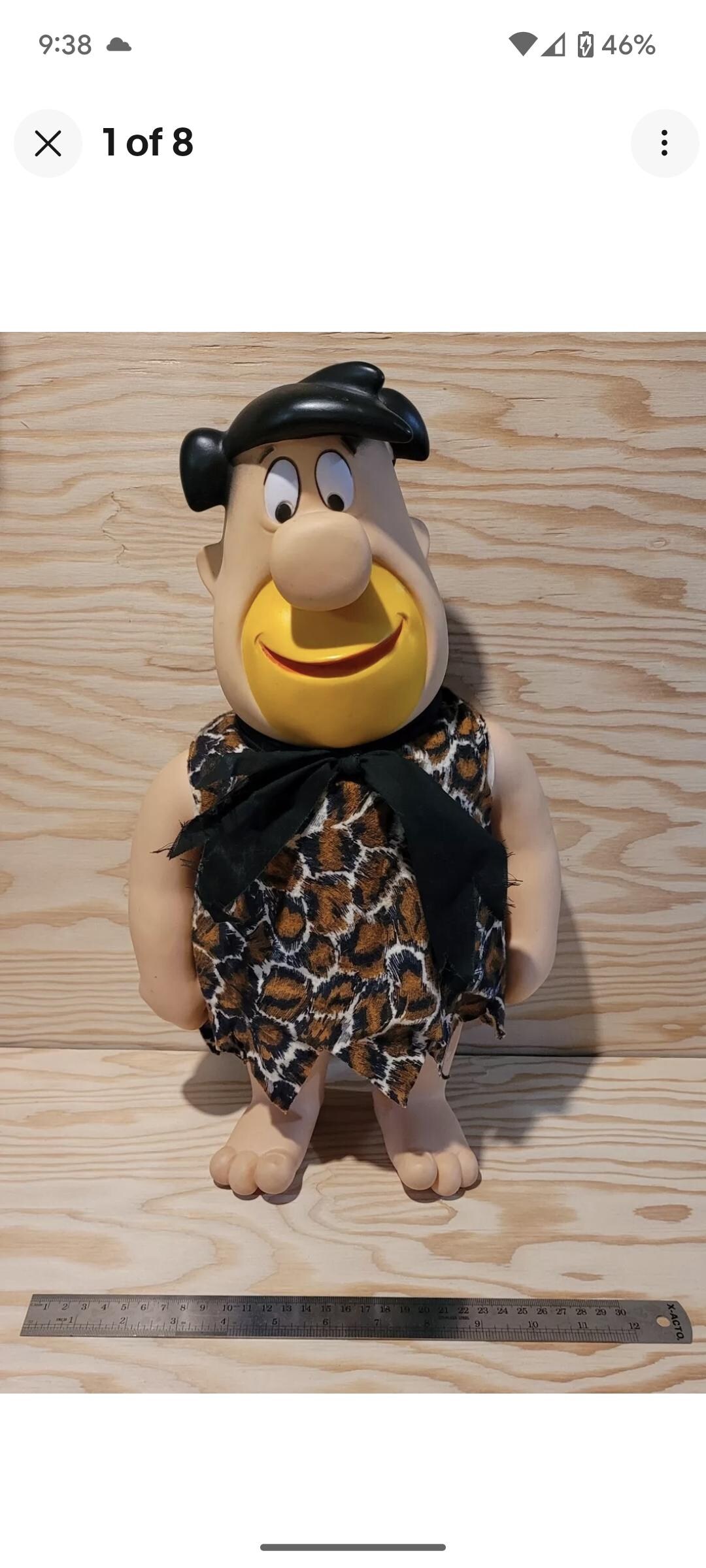 Vintage 18" Fred Flintstone Doll 1980 Mighty Star Canada - Etsy