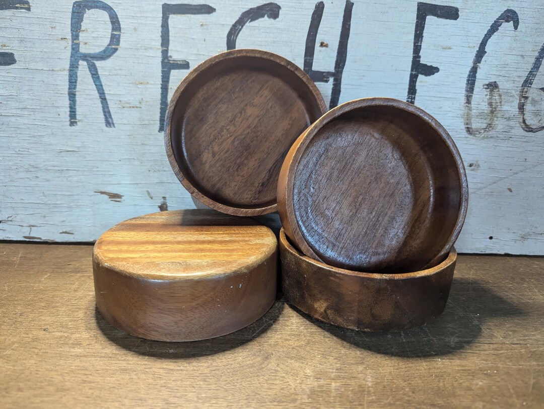 Genuine Monkey Pod Wood Bowl Set of 6 Salad Bowls Mid Century Modern ...