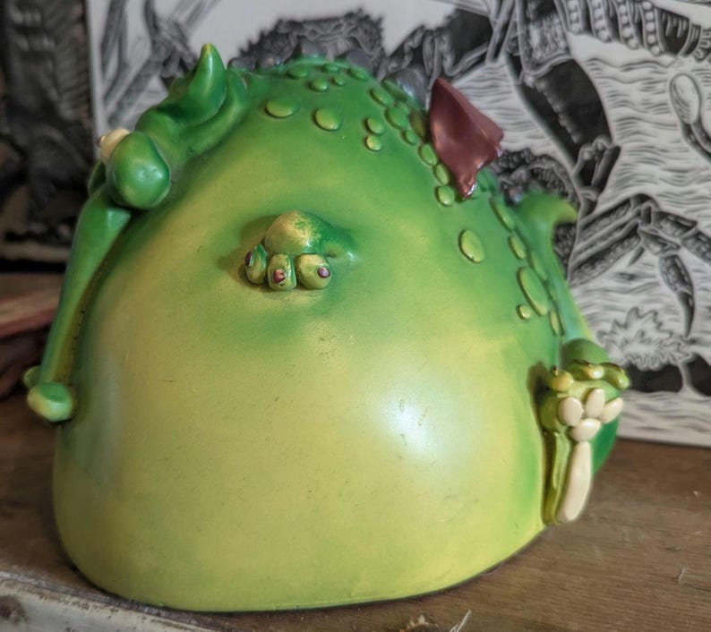 Paolo Chiari Fat Green Dragon Piggy Bank Vintage 1978 - Etsy