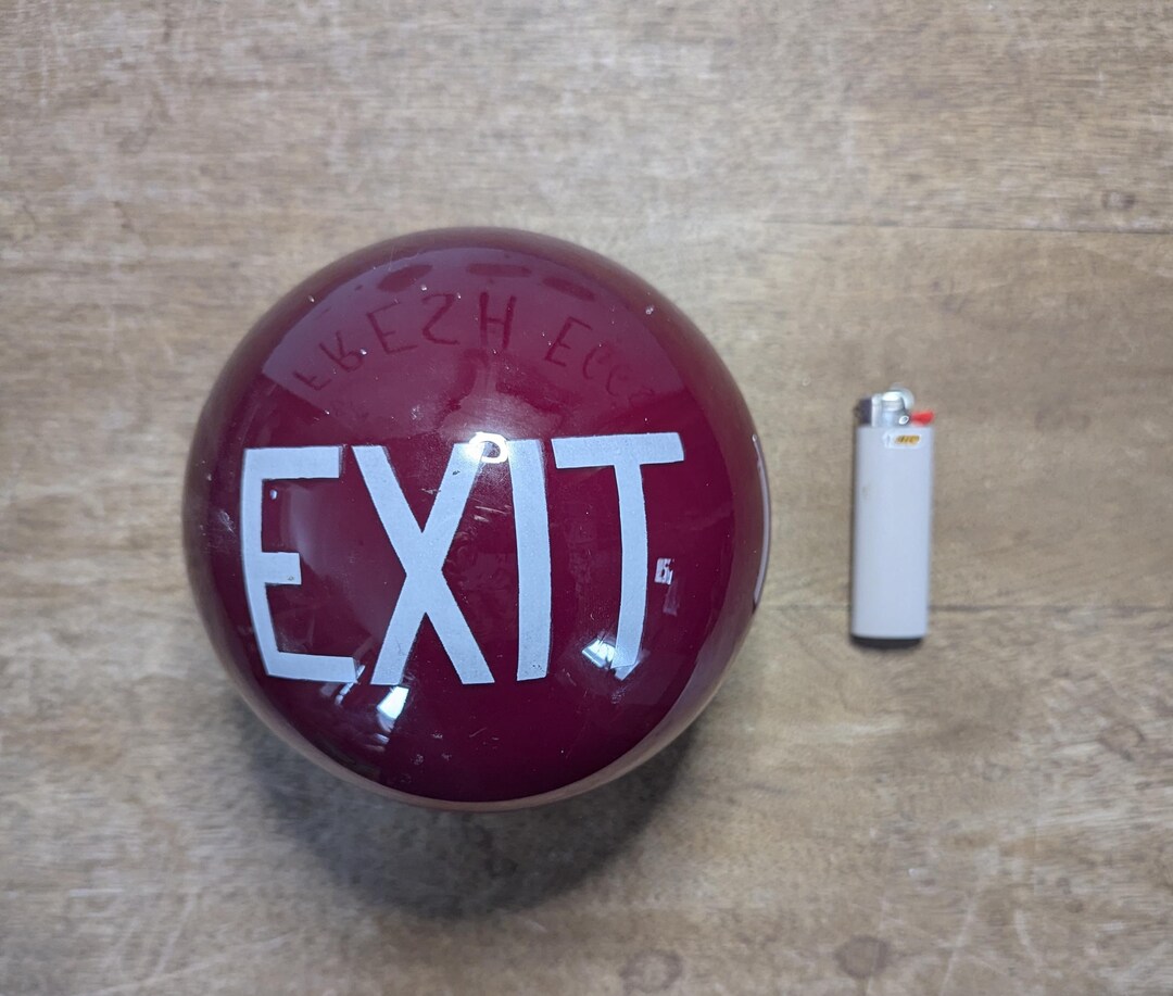Vintage Red Exit Glass Globe Sign 6" Wall Mount White Letters - Etsy