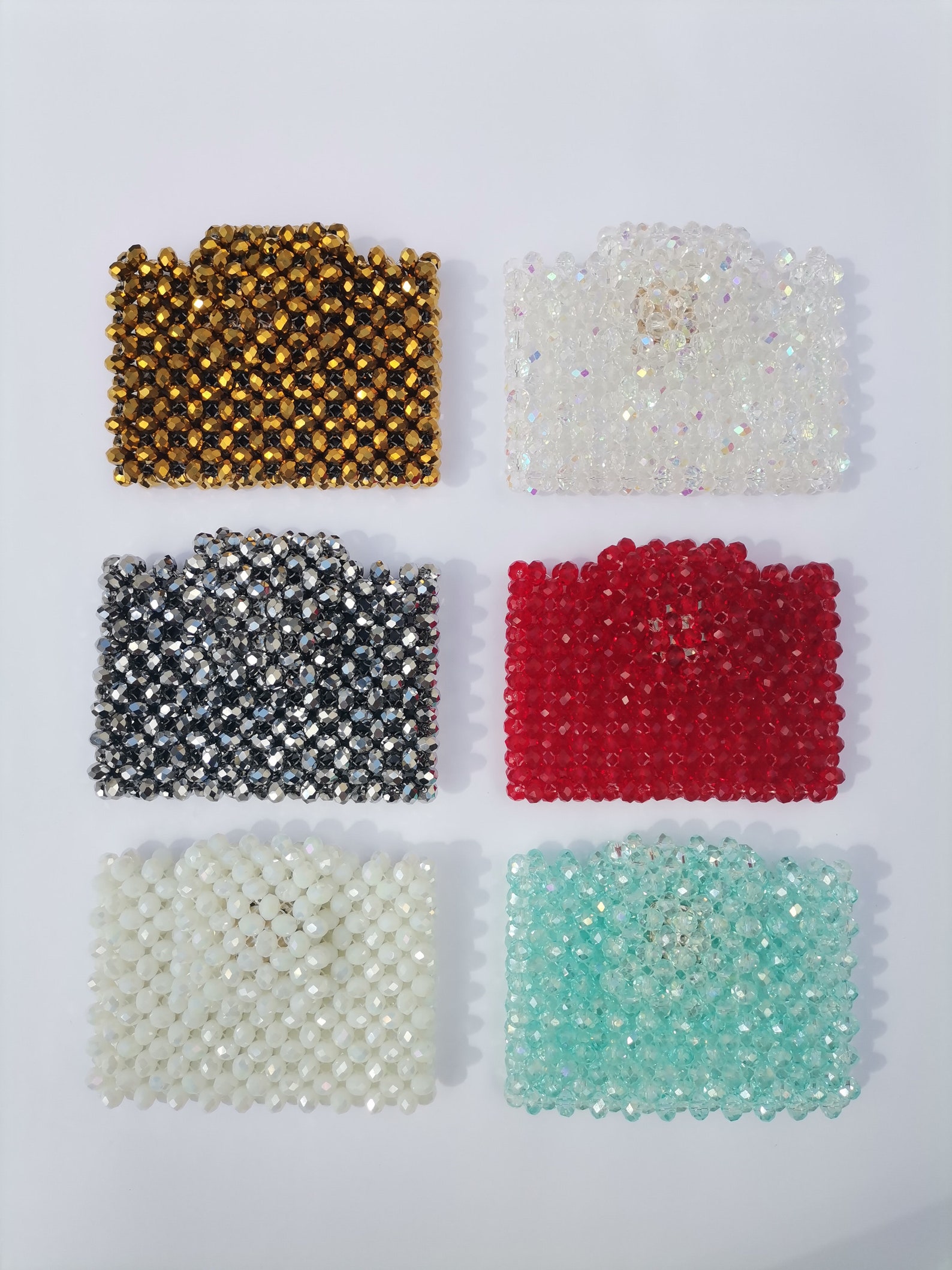 Crystal Bead Cardholder, Turquoise Women Money Clip, Fancy Mini Clutch ...