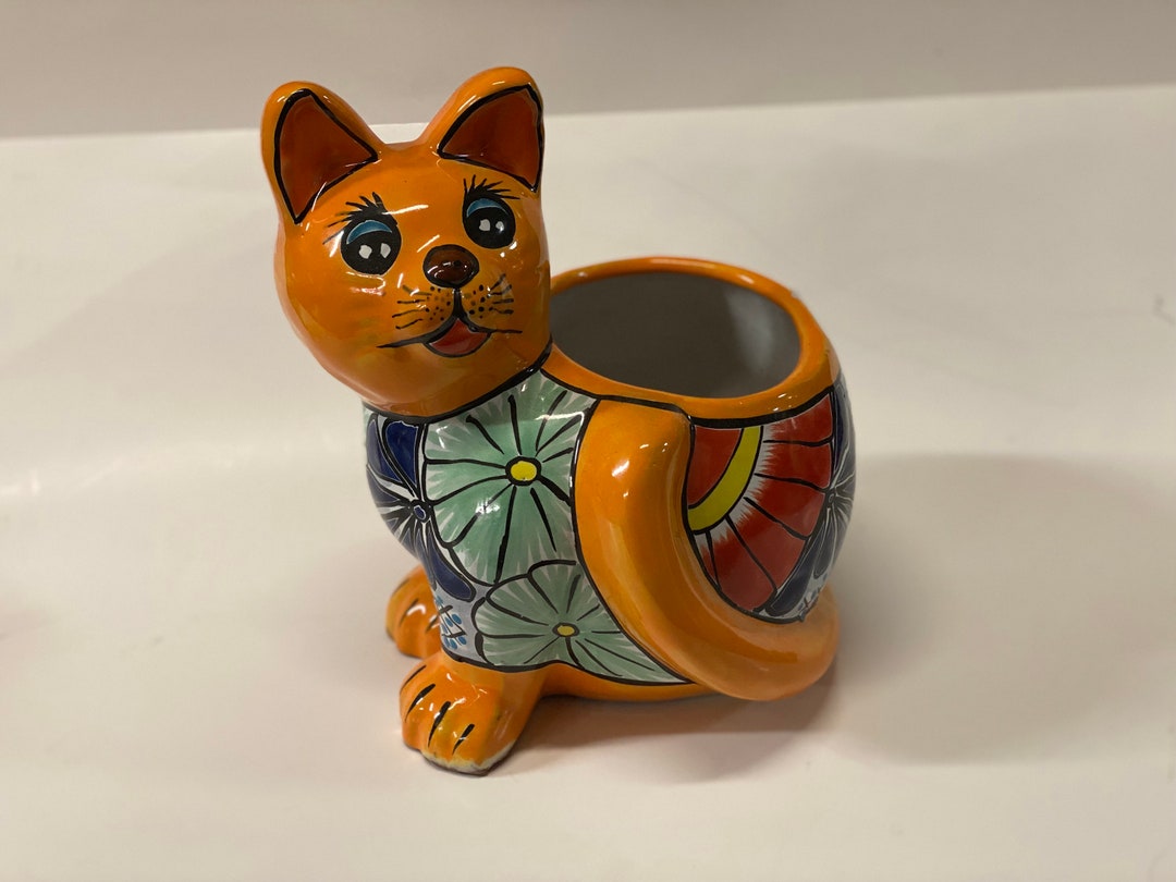 Talavera Cat Pot - Etsy