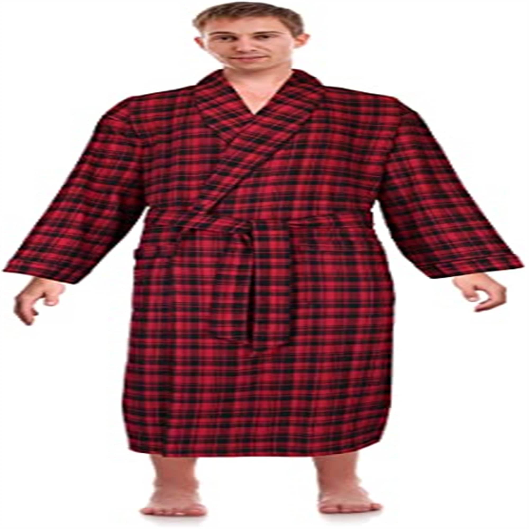 Robes King Classical Sleepwear Men’s 100% Cotton Flannel Shawl Collar ...