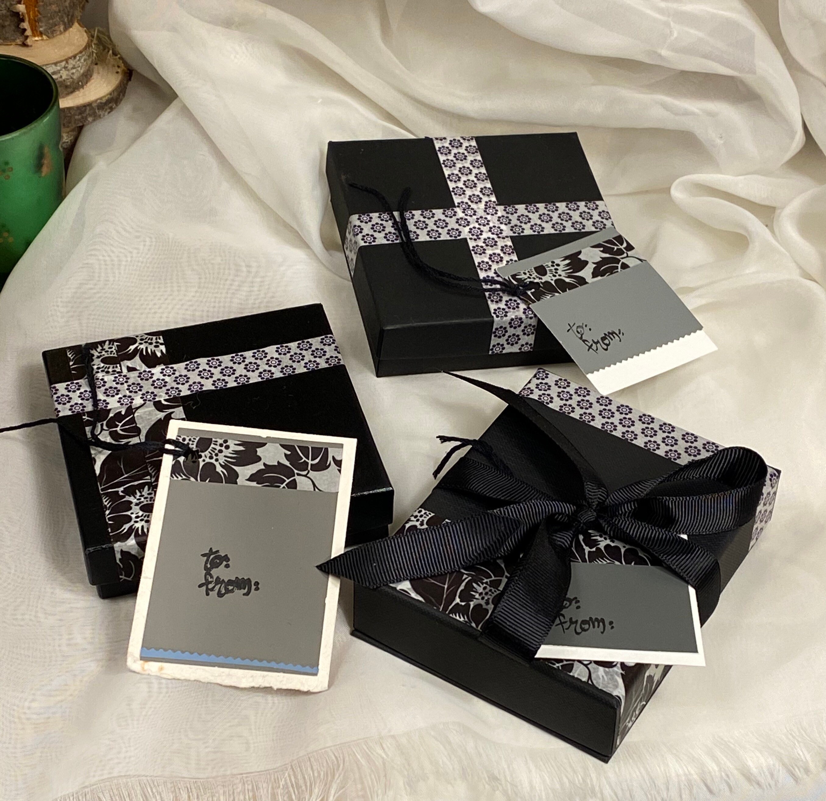 Black Upcycled Gift Boxes Jewelry Boxes Black Gift Boxes - Etsy