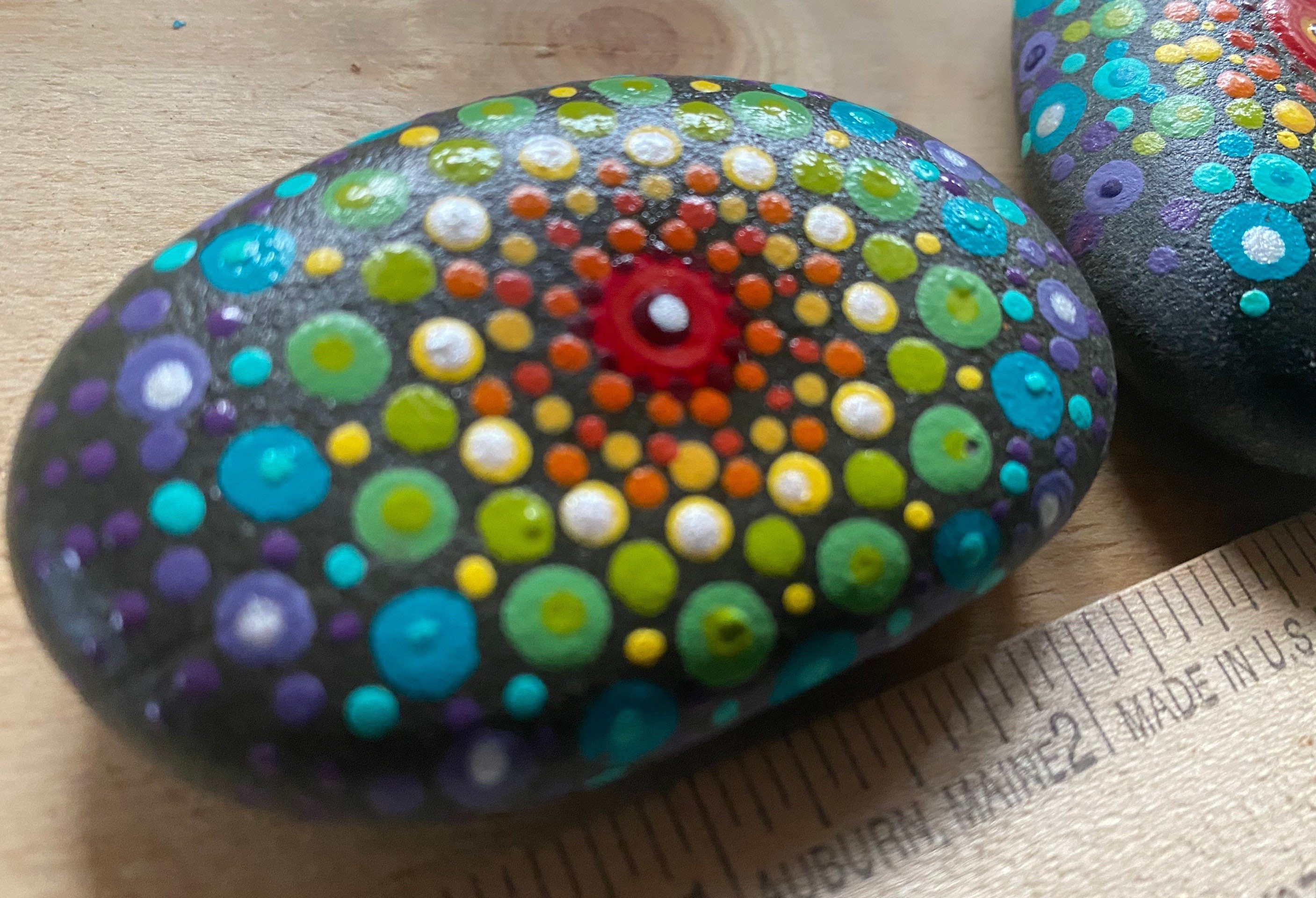 Rainbow Garden Rocks- Set of Three - Etsy