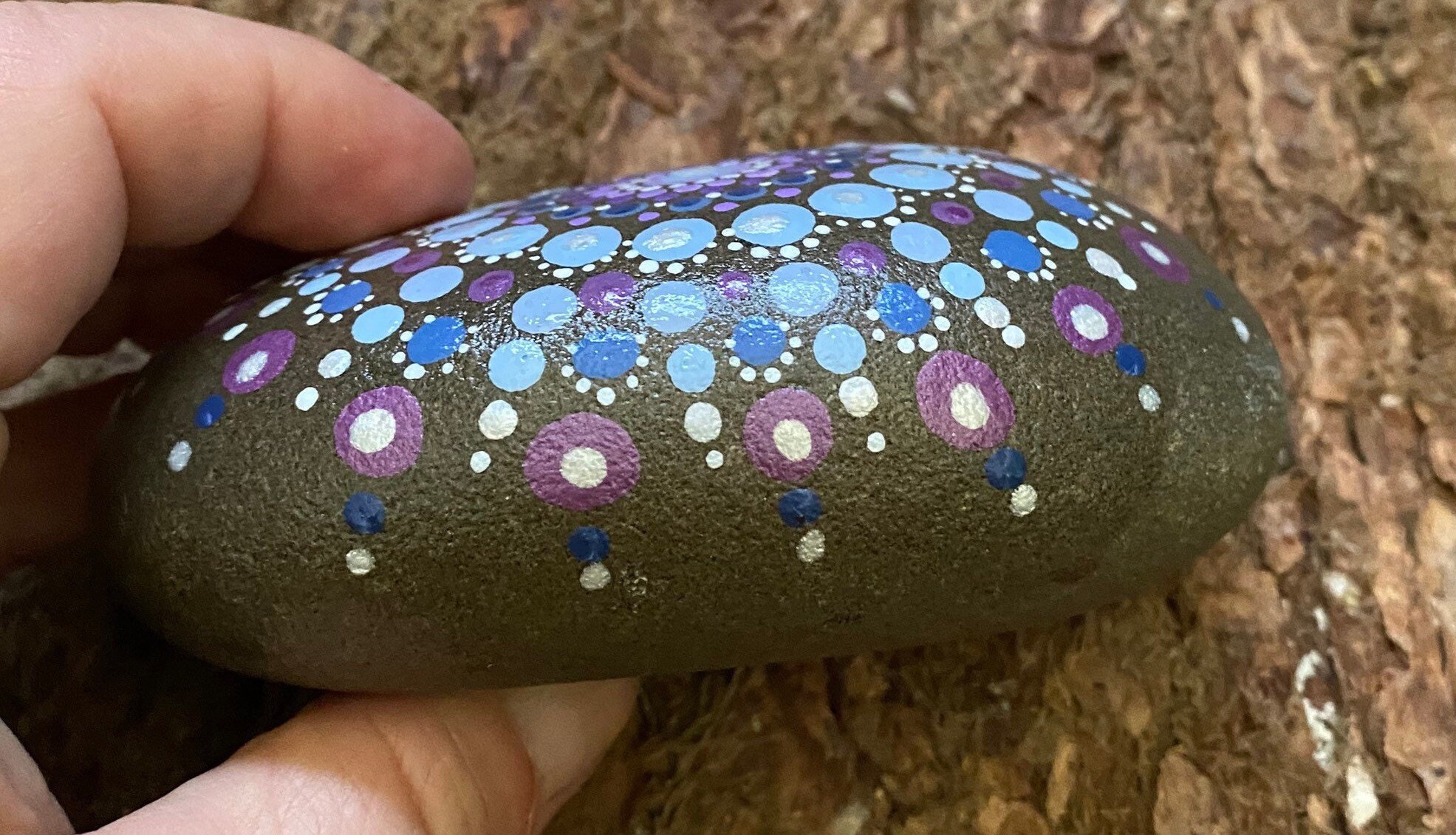 Hand Painted Mandala Garden Stone: Dot Art River Rock - Etsy