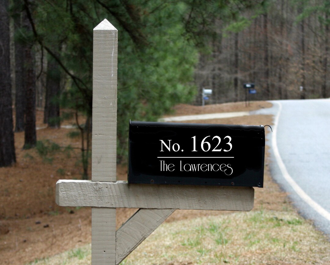 Personalized Mailbox Address and Name Vinyl Decal - Etsy