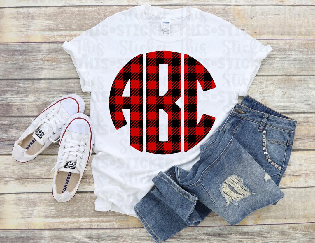 Ready to Press - Sublimation Transfer - Buffalo Plaid Print Monogram ...