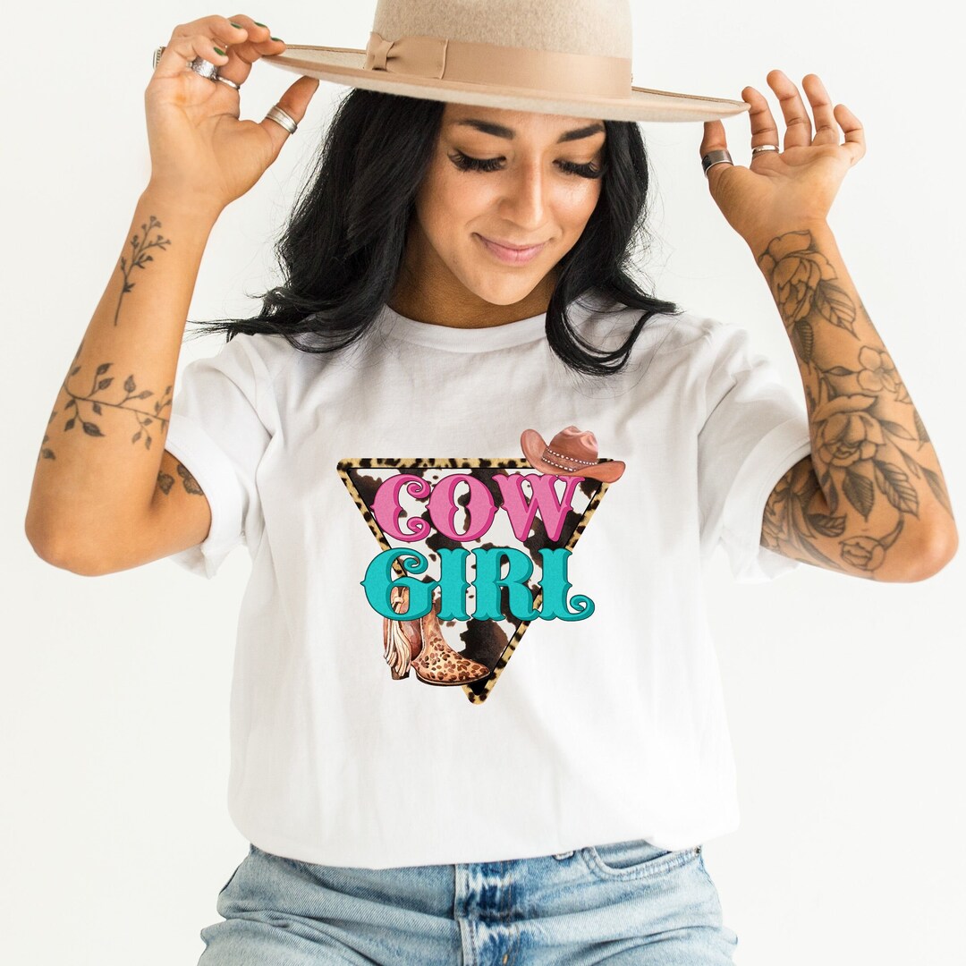 CowGirl T-shirt, Pink Rodeo Shirt, Vintage Inspired Tee Shirt, Western ...
