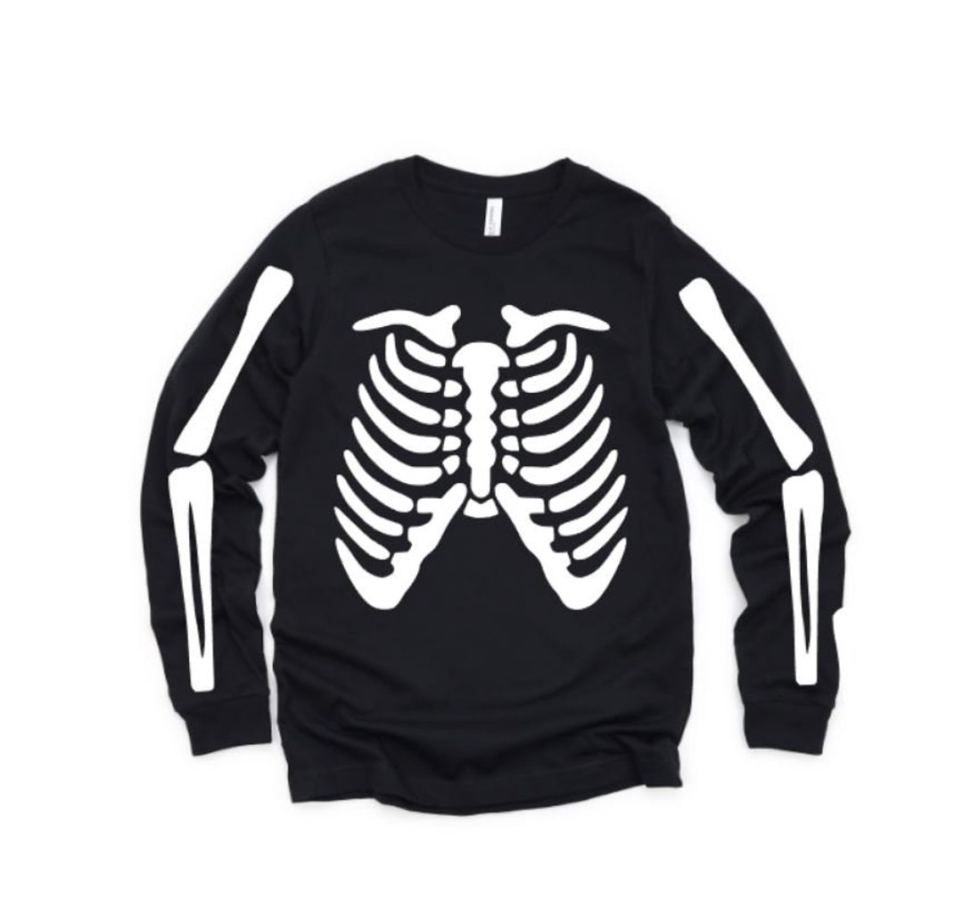 Halloween Skeleton Bones Rib Cage Sweatshirt Hoodie, Halloween Costume ...