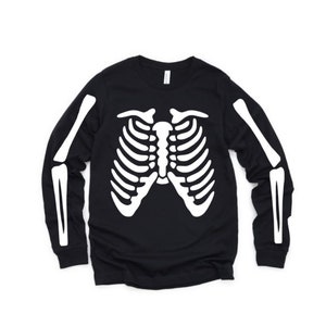 Halloween Skeleton Bones Rib Cage Sweatshirt Hoodie, Halloween Costume ...