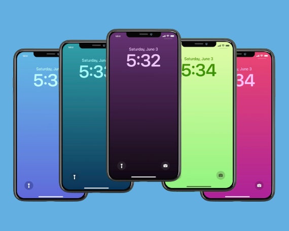 Gradient iPhone Wallpaper, 5 Individual Styles Included, Instant ...
