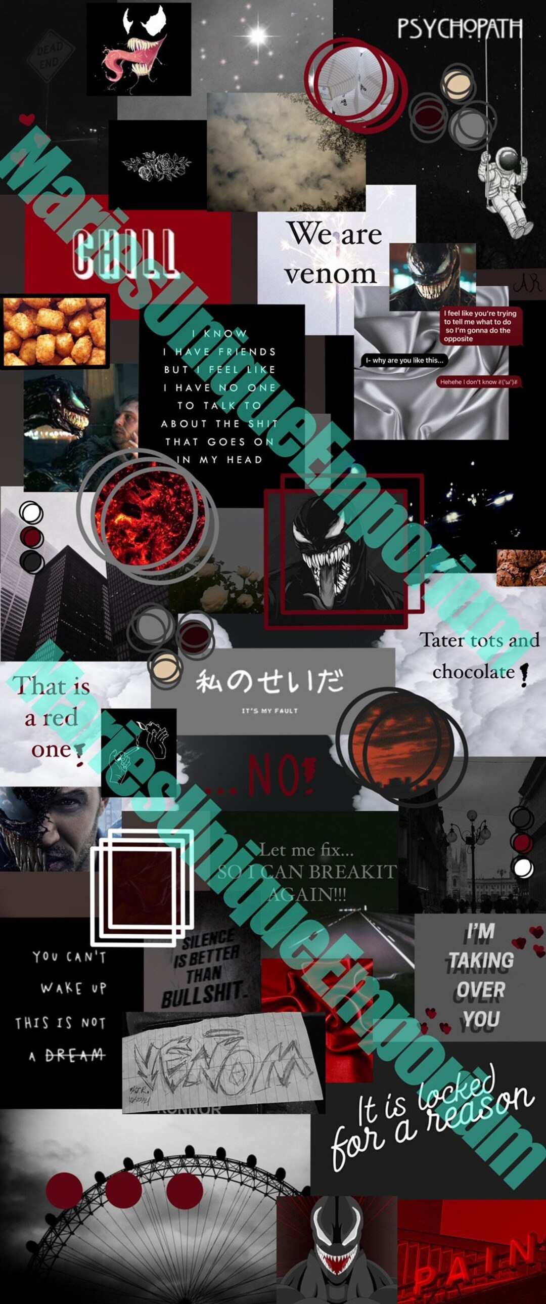 Venom Digital Collage Wallpaper JPEG Custom Made by Hand - Etsy