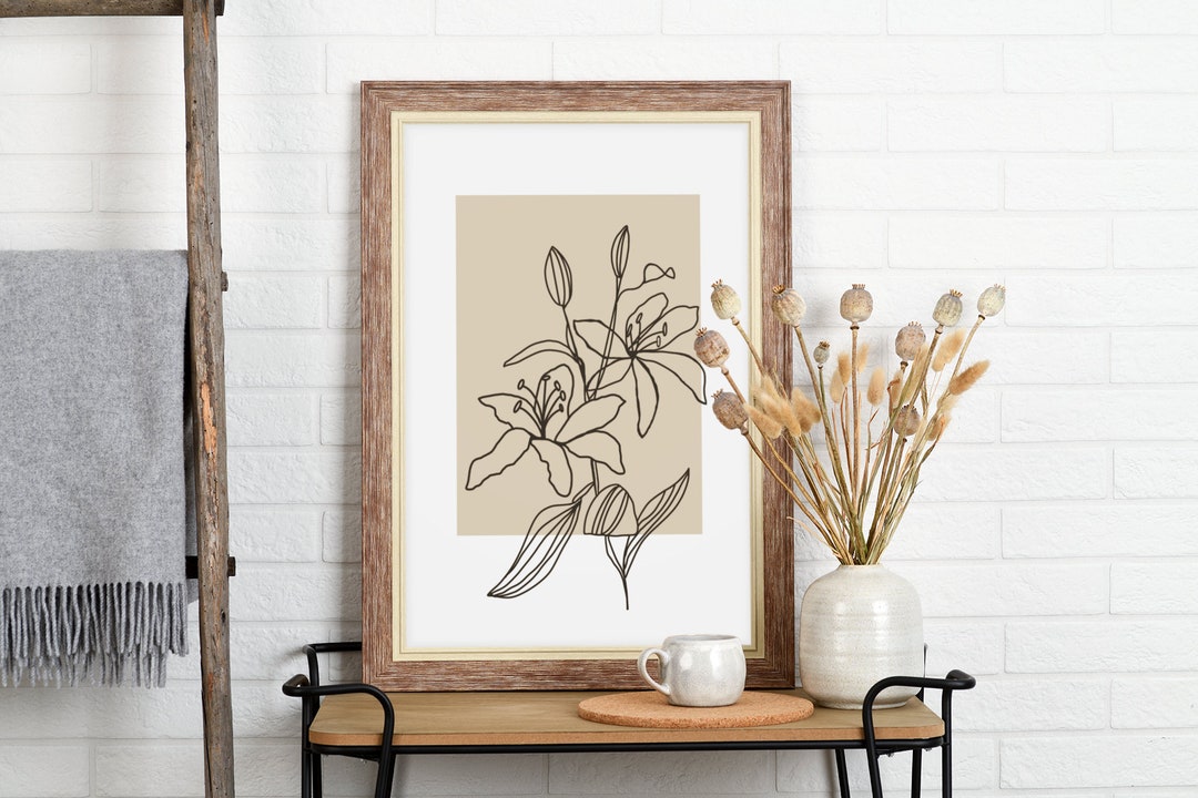 Minimalist Boho Floral Printable, Multiple Sizes Available, Digital ...