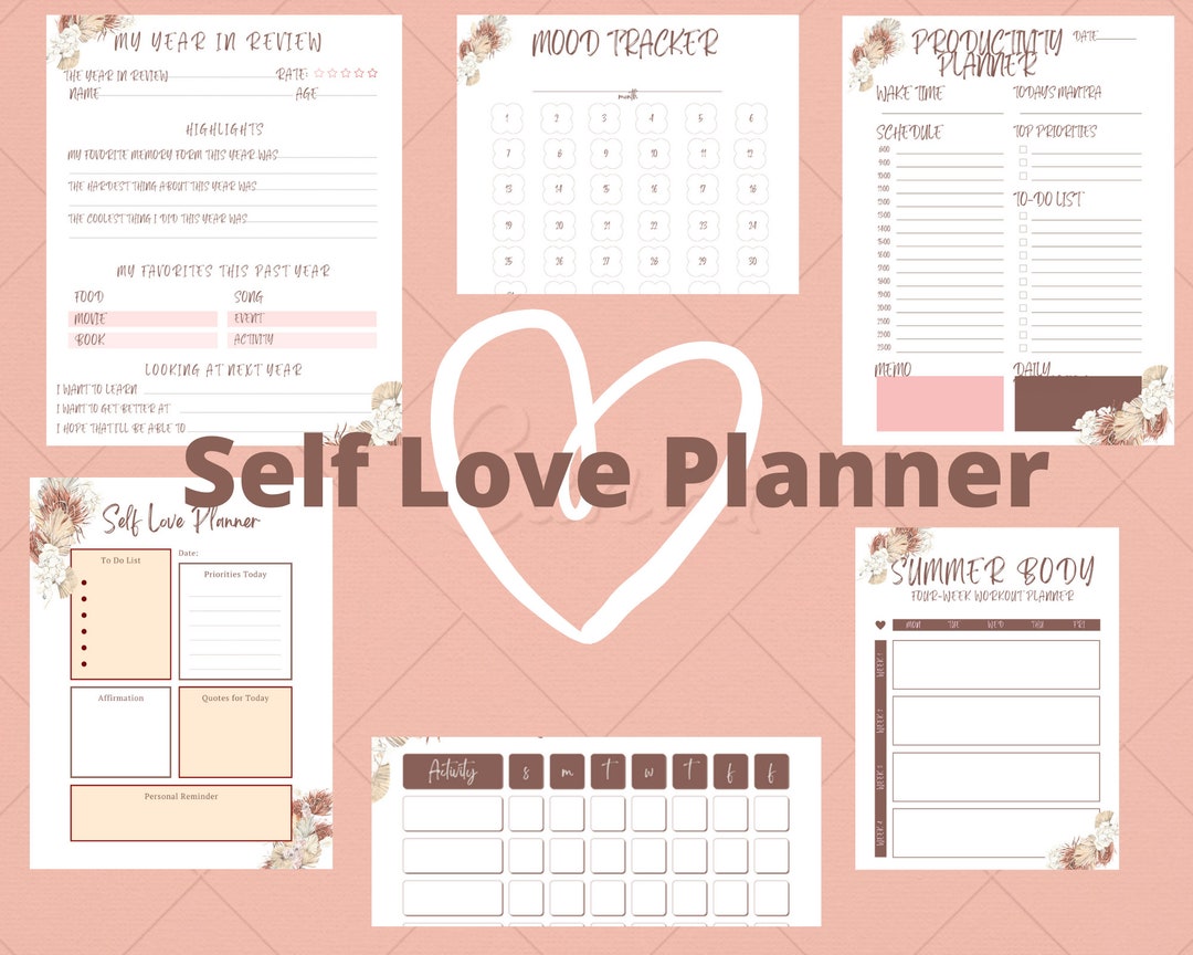 Cute Self Love Planner Download - Etsy