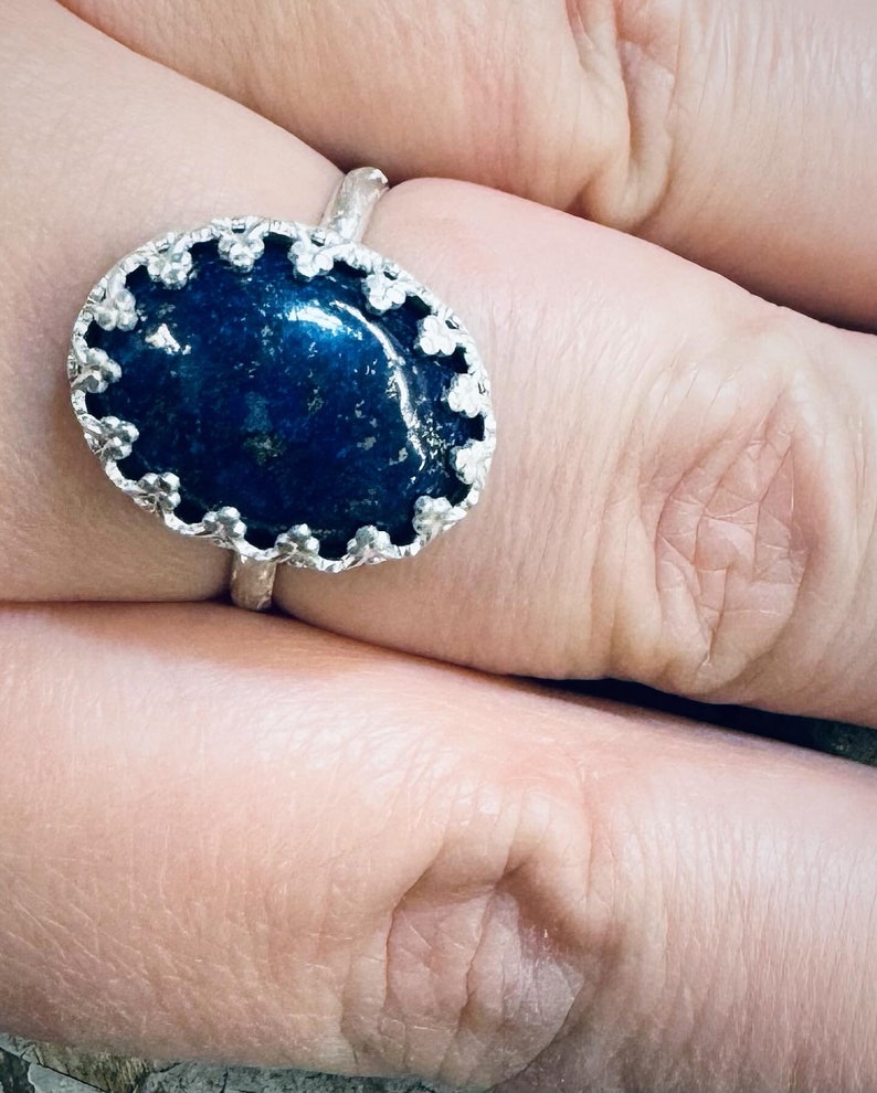 Sterling Silver Lapis Ring - Etsy