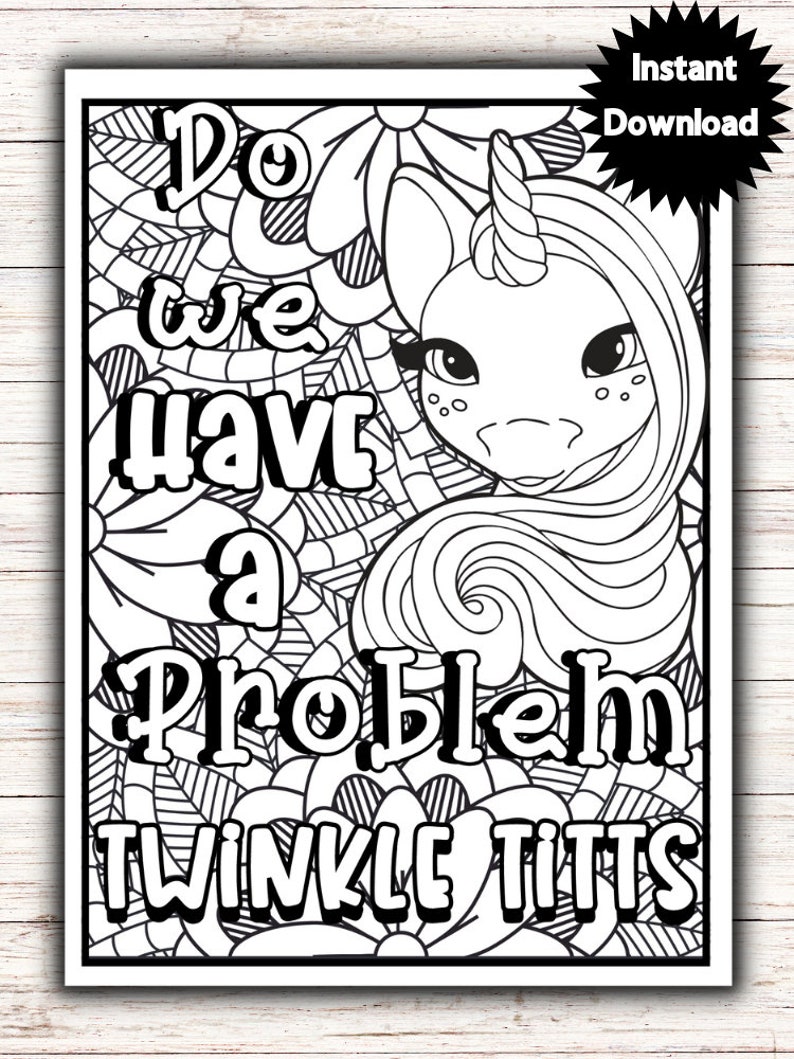 Swear Word Coloring Pages, Swearing Unicorn Cuss Words Printable ...