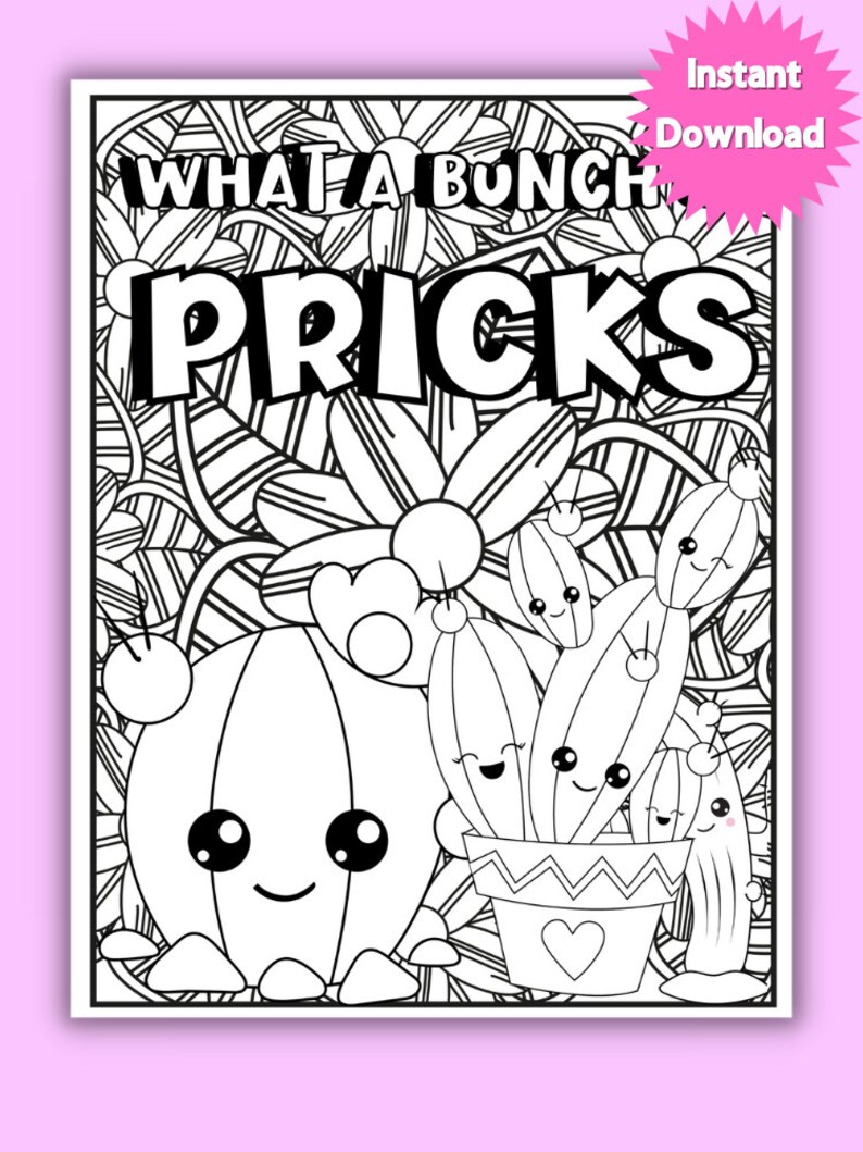Adult Coloring Page, Funny Coloring Sheet, Swear Word Coloring Page ...