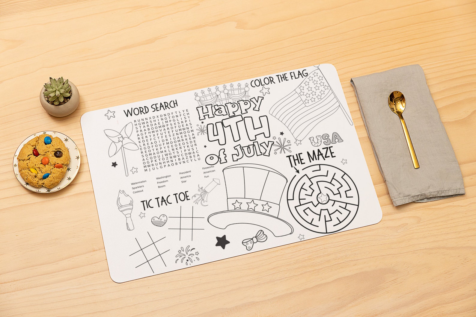 Printable 4th of July Activity Sheet / Placemat Activity - Etsy