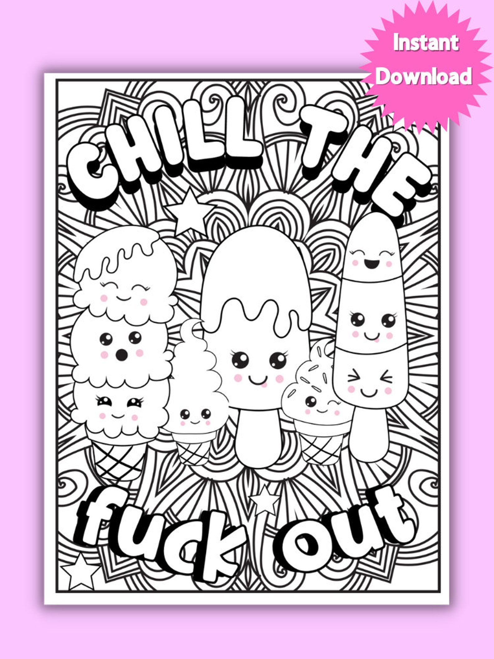 Adult Coloring Page, Funny Coloring Sheet, Swear Word Coloring Page ...