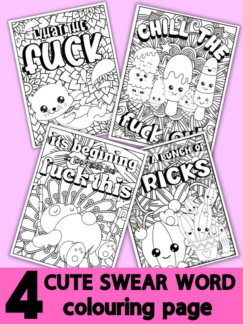 Adult Coloring Page, Funny Coloring Sheet, Swear Word Coloring Page ...