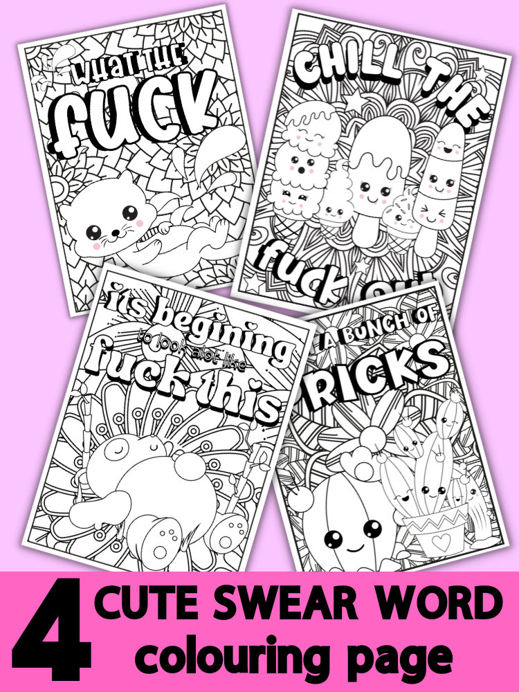 Adult Coloring Page, Funny Coloring Sheet, Swear Word Coloring Page ...