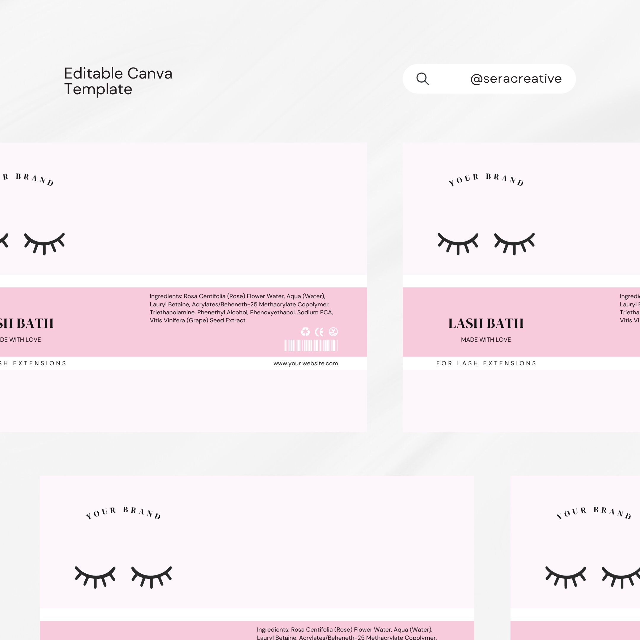 DIY Eyelash Cleanser Foam Label, Lash Bath, Lash Cleanser Sticker, Lash ...