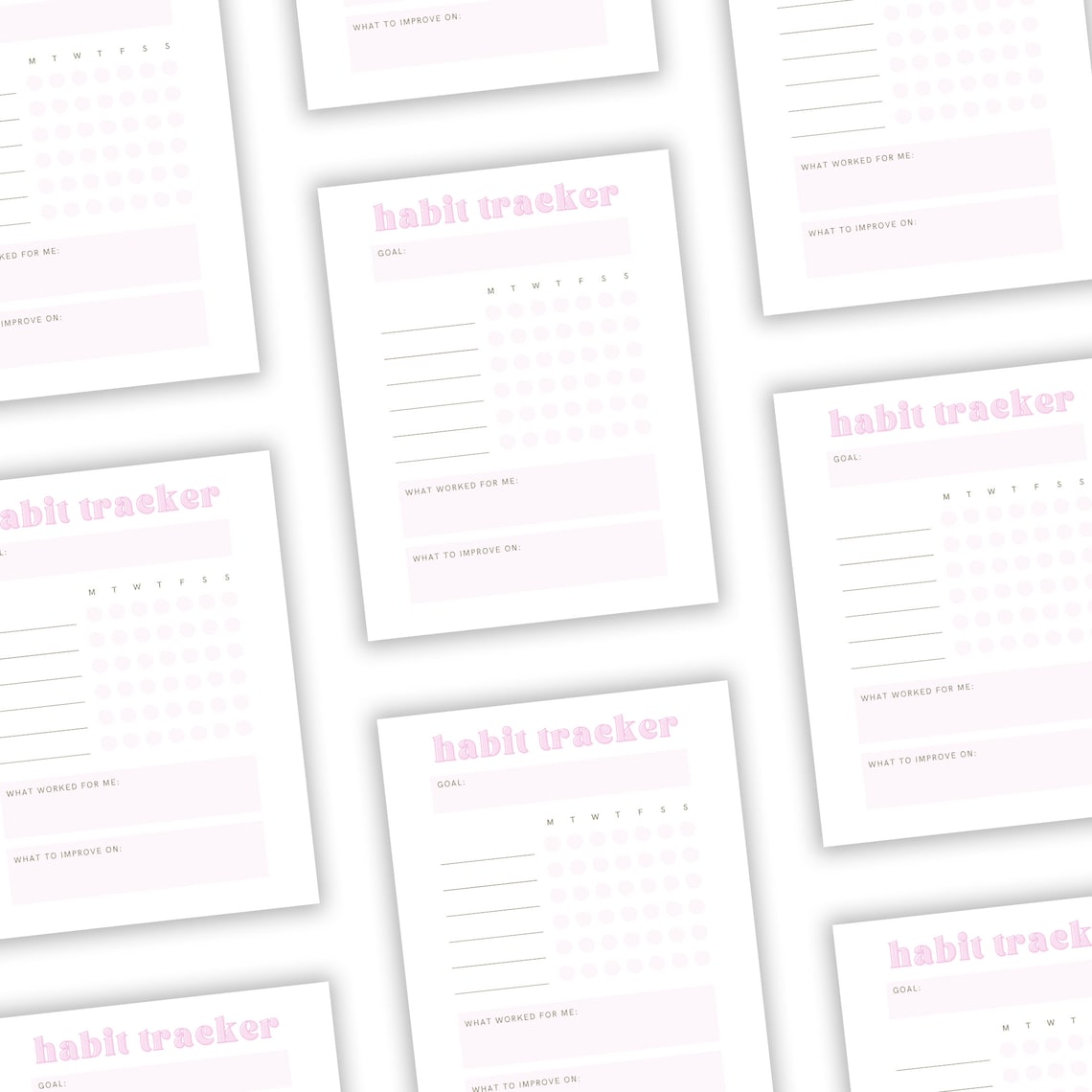 Printable Habit Tracker, Pink Downloadable Habit Tracker, Print at Home ...