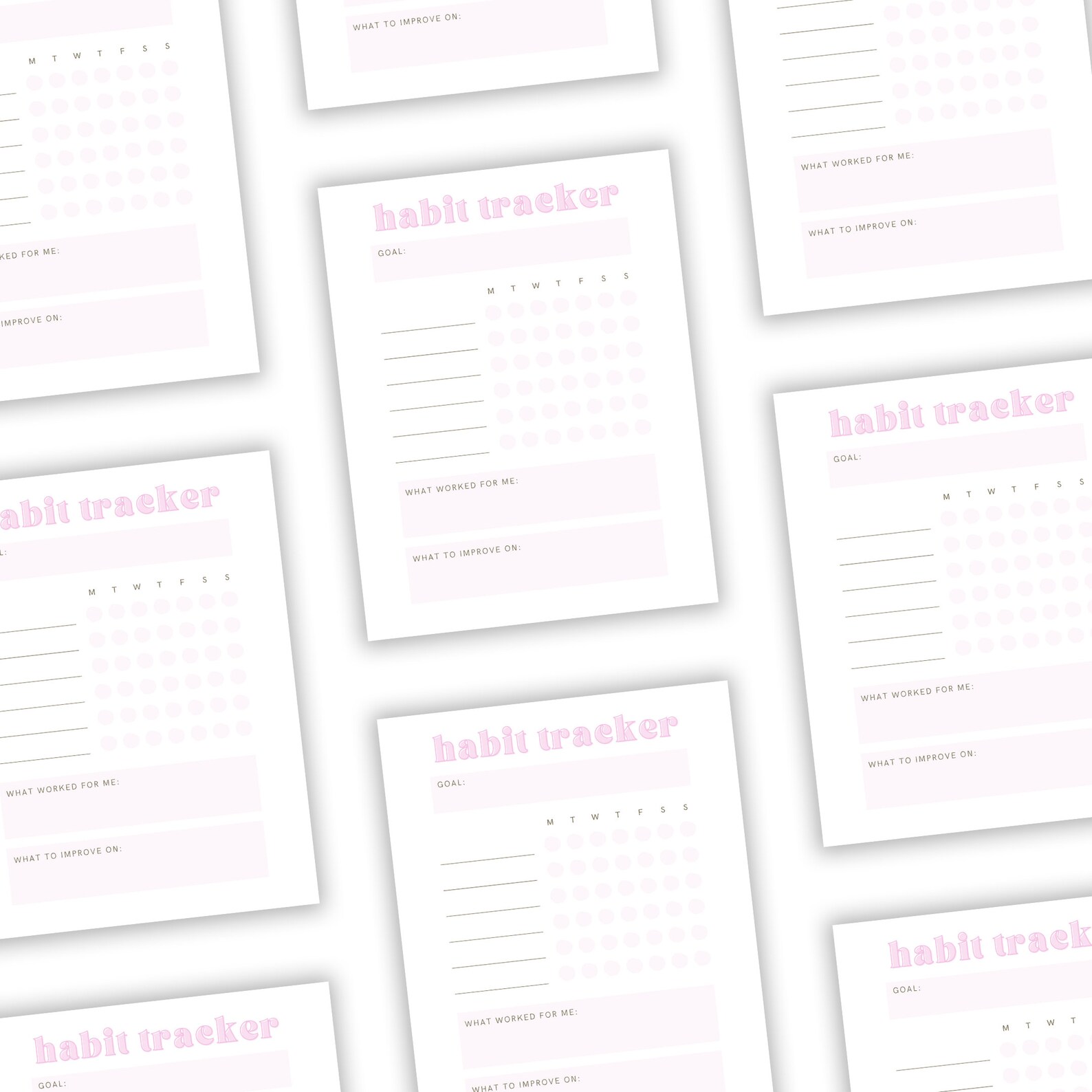 Printable Habit Tracker, Pink Downloadable Habit Tracker, Print at Home ...
