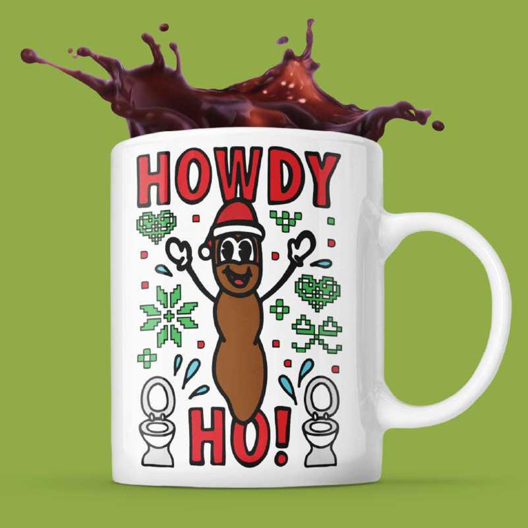 Howdy Ho Coffee Mug Funny Christmas Gift Santa Mug Unique Holiday Cup ...