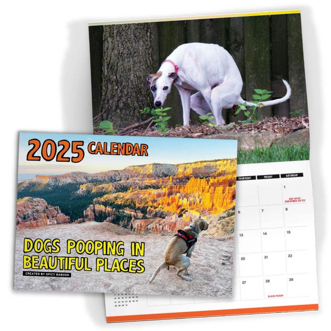 2025 Funny Dog Pooping Calendar 12 Monthly Pooping Dogs Calendar Dogs ...
