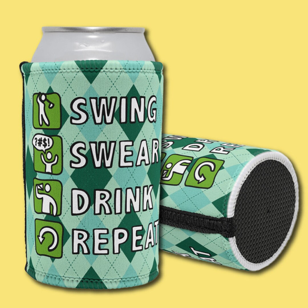 Swing Swear Drink Repeat Stubby Holder - Etsy