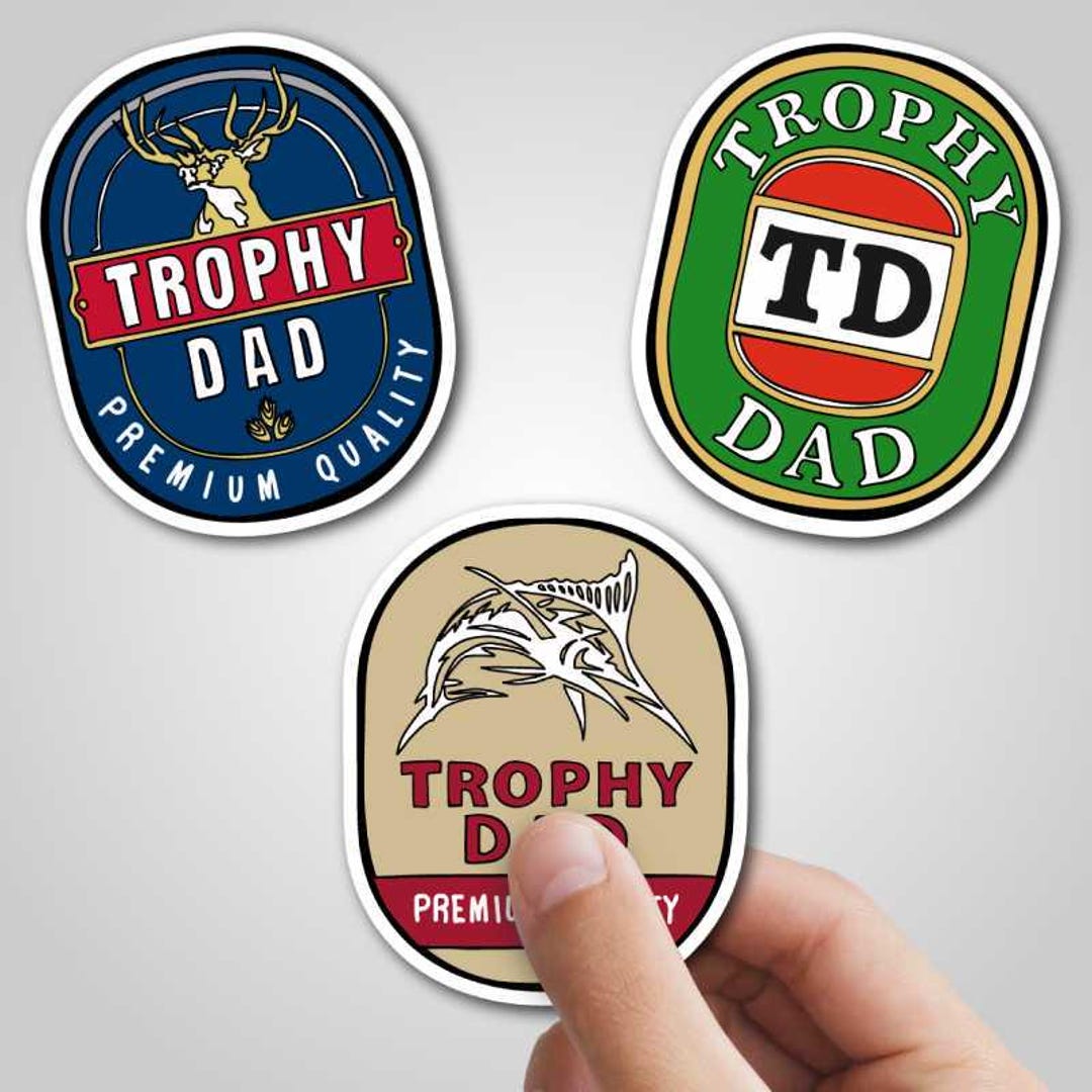 Trophy Dad Stickers Premium Quality Decals for Fathers Day Funny Gift ...