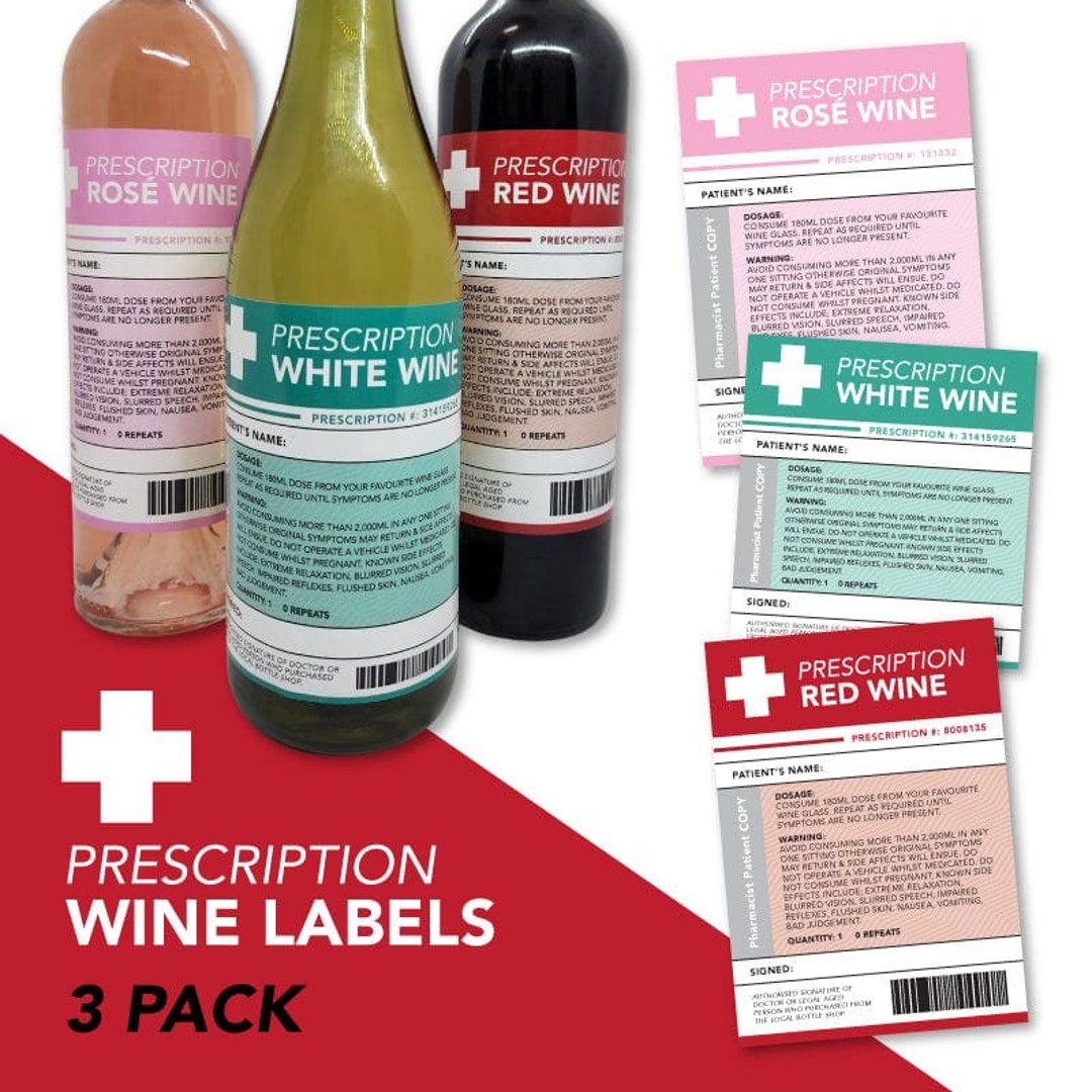 Prescription Wine Bottle Labels Sticker - Etsy
