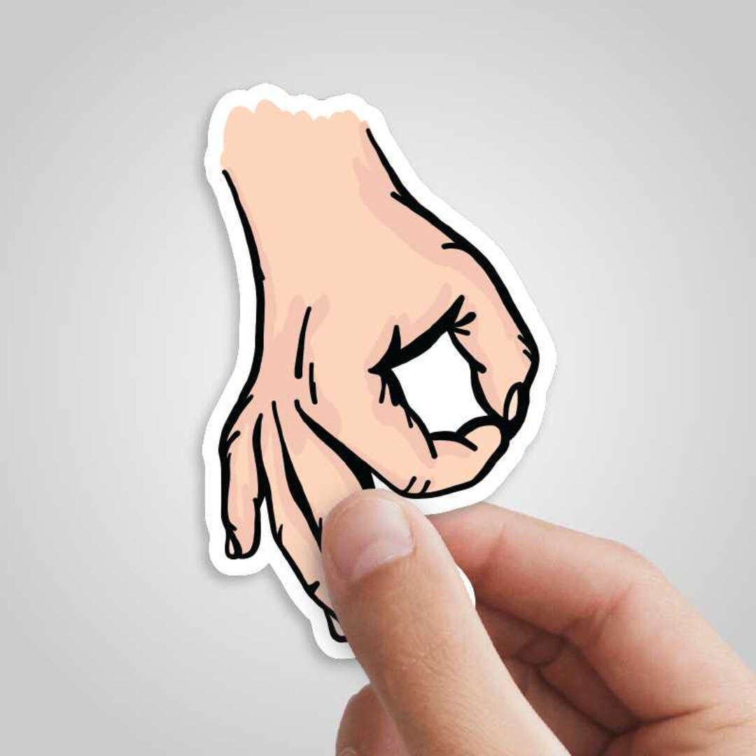 Funny Circle Game Sticker Hand Gesture Meme Decal Gotcha Hand Game ...