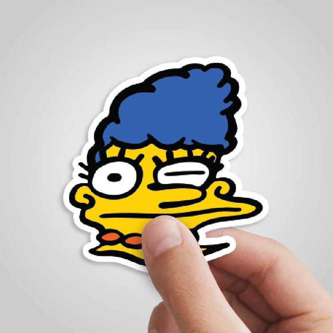 Smeared Marge Sticker Funny Cartoon Parody Simpsons Waterproof Sticker ...