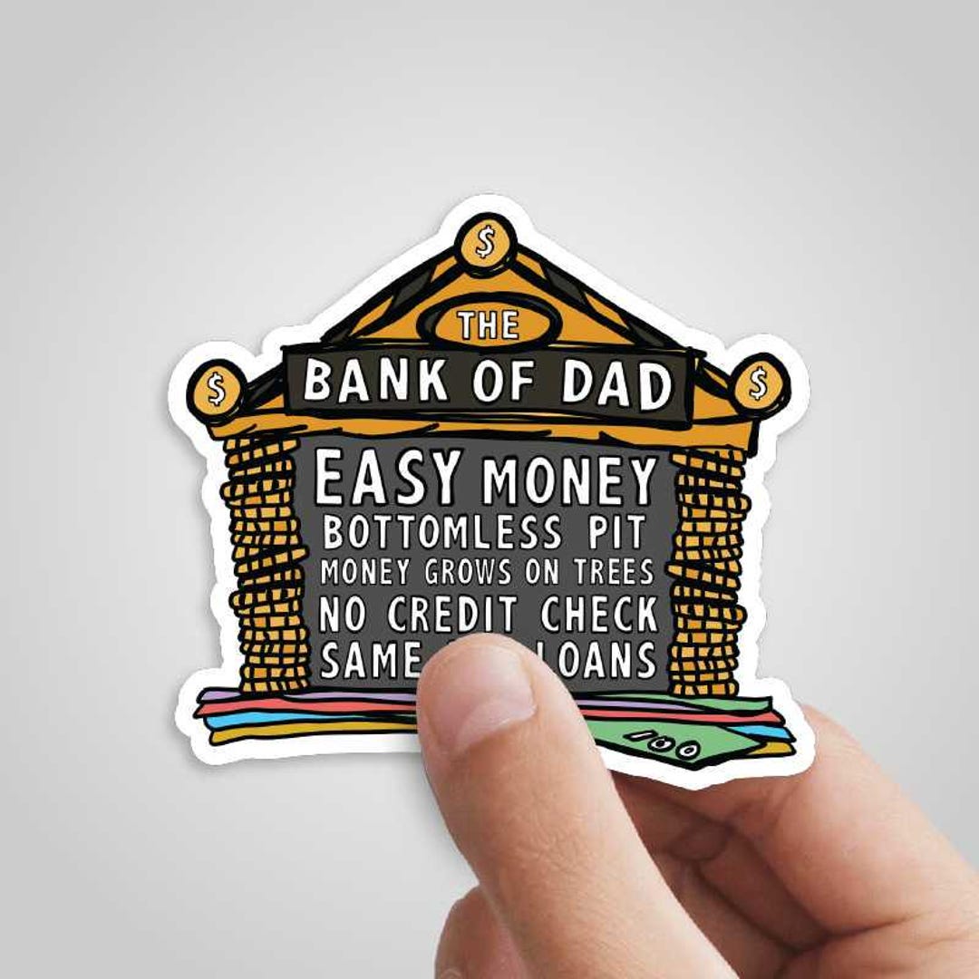 Bank of Dad Sticker - Etsy
