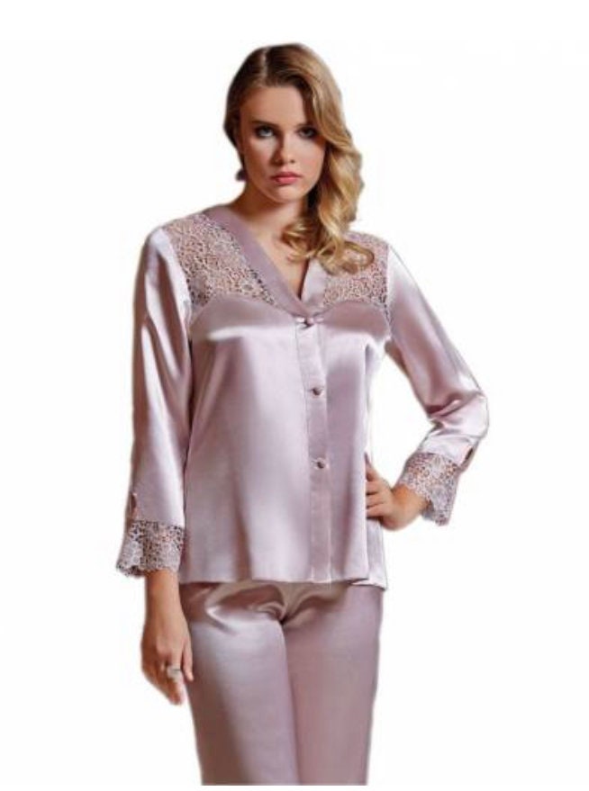 Satin Pink Nightgown 6 Pieces Set High Quality Satin Peignoir - Etsy