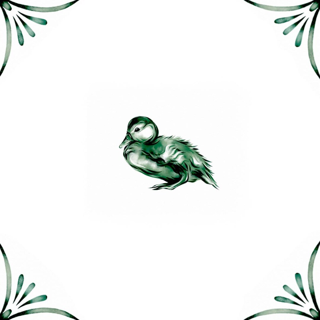 Delft Green Ceramic Tile- Duckling︱bathroom Tile, Splashback, Kitchen ...