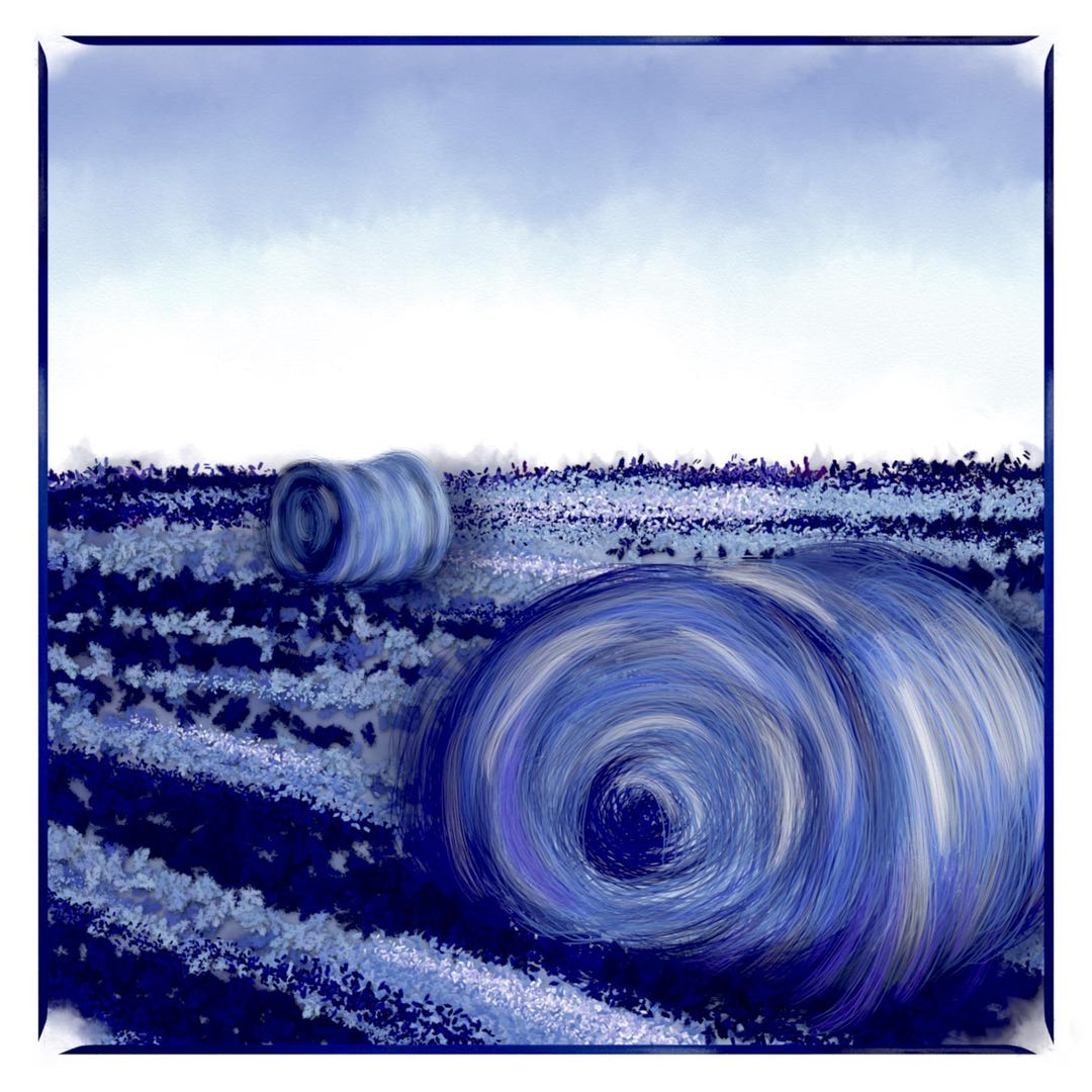 Delft Blue Ceramic Tile- Hay Bale Farm Scene︱bathroom Tile, Splashback ...