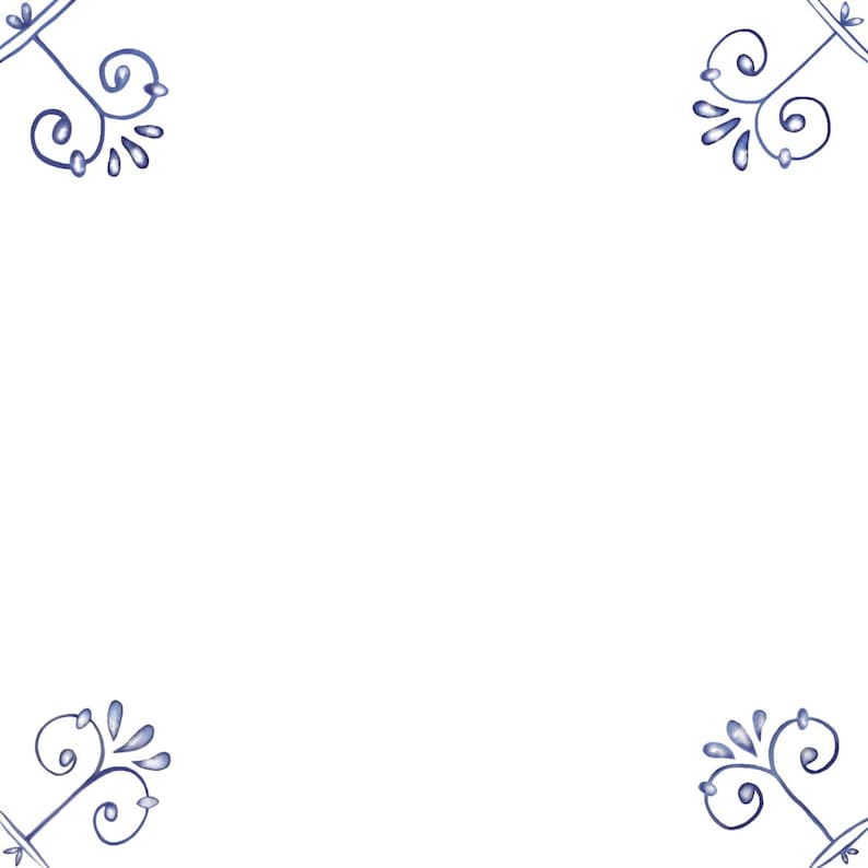 Delft Blue Ceramic Tile- Tile Corners Plain Blank︱bathroom Tile ...